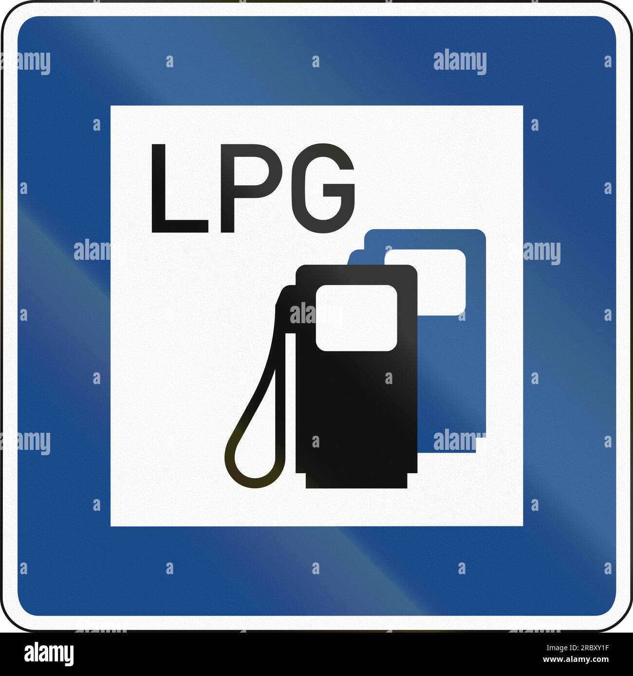 German traffic sign: Petrol station with liquified petroleum gas (LPG ...