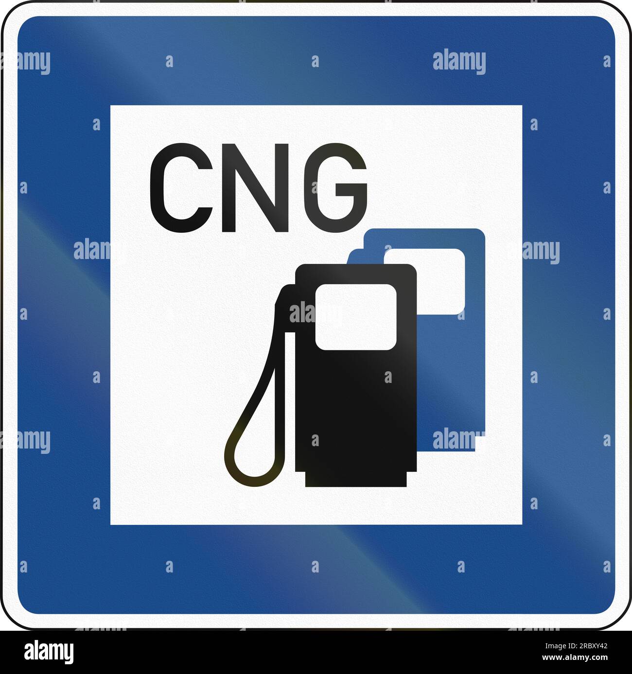 German traffic sign: Petrol station with compressed natural gas (CNG ...