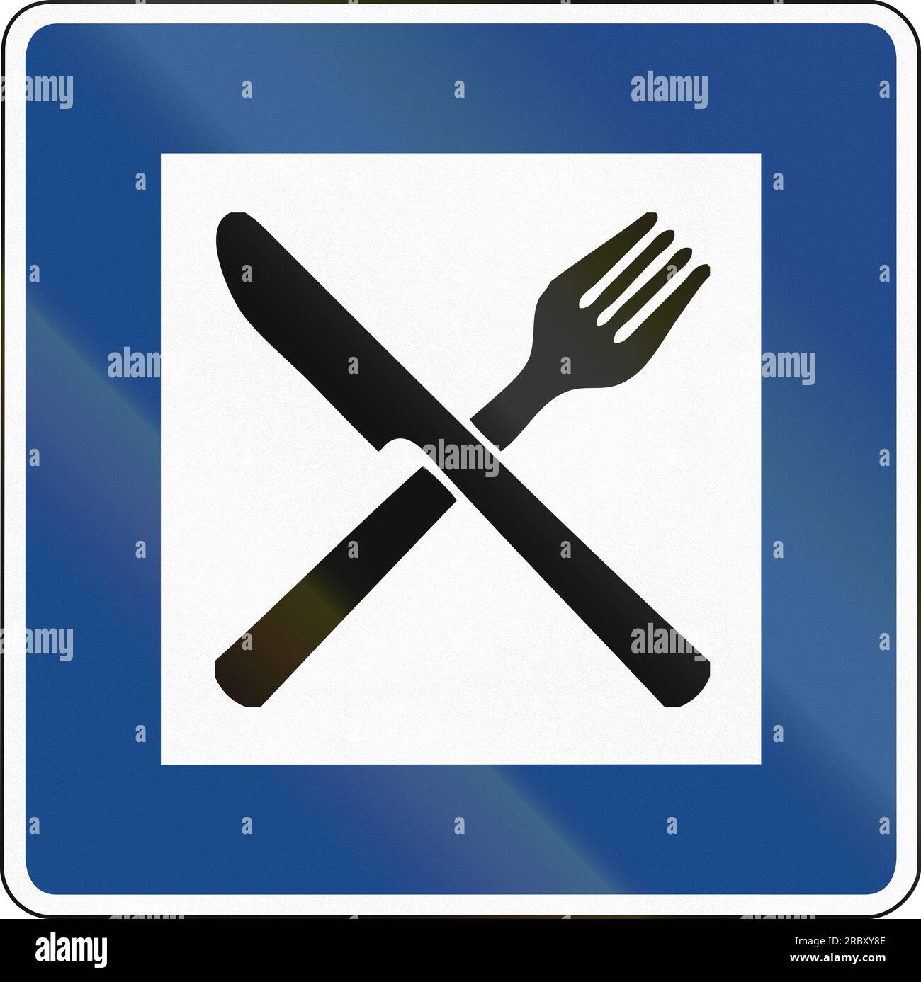German traffic sign: Motorway restaurant Stock Photo - Alamy