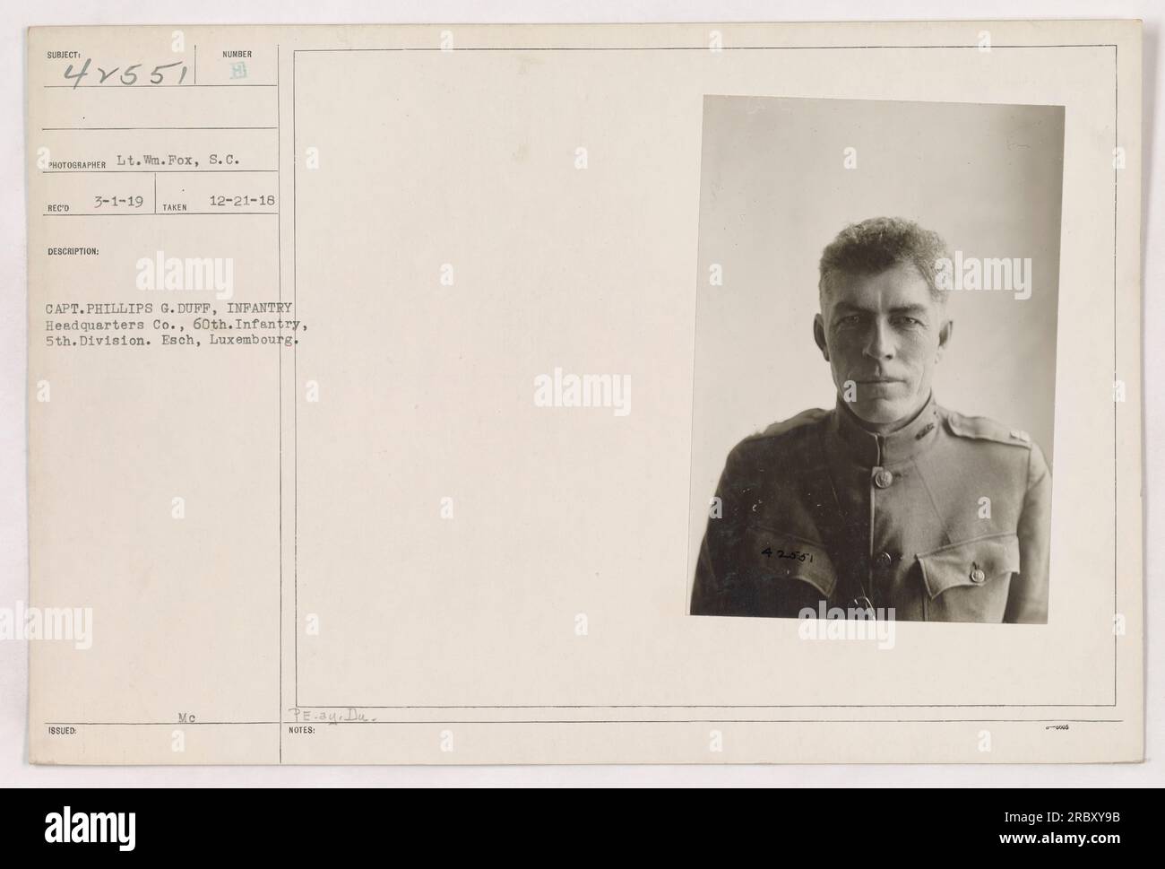 Capt. Phillips G. Duff of the 60th Infantry, 5th Division is seen in ...