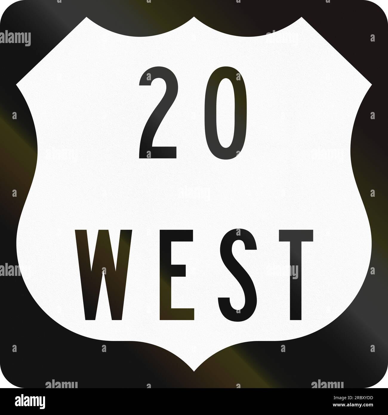 US route shield: 20 West Stock Photo - Alamy