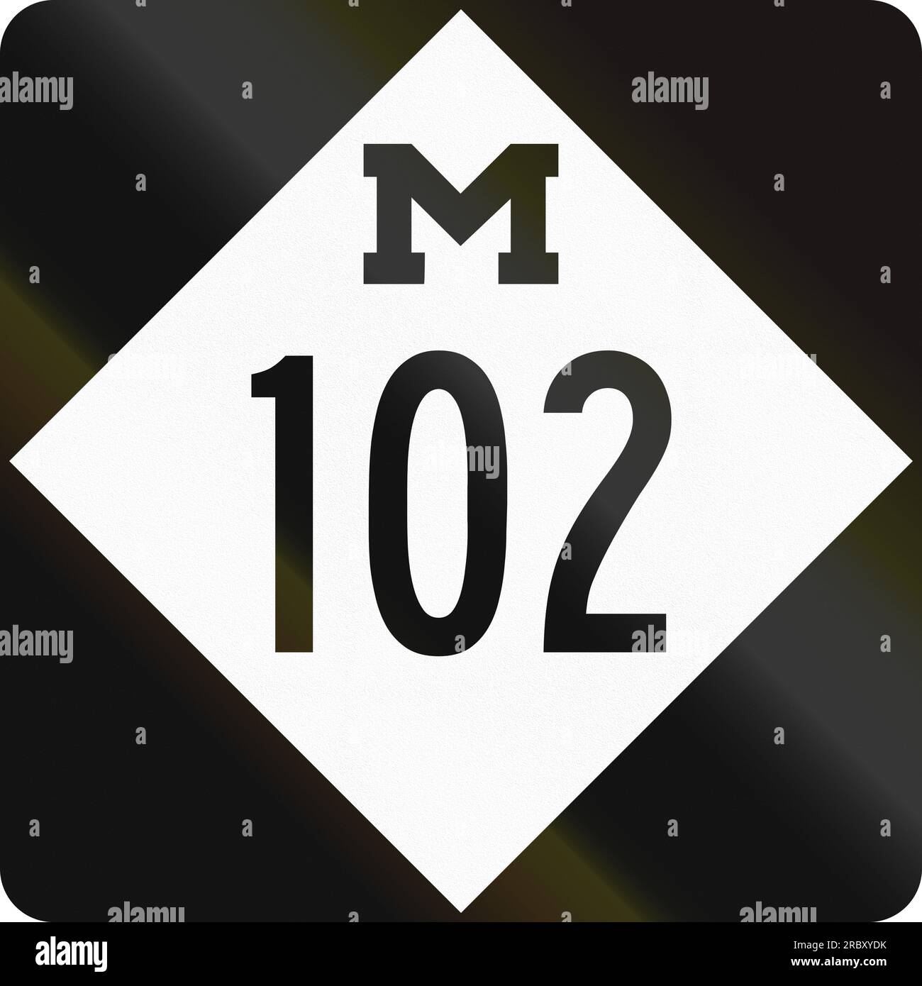 Michigan State Trunkline shield with number 102 Stock Photo - Alamy