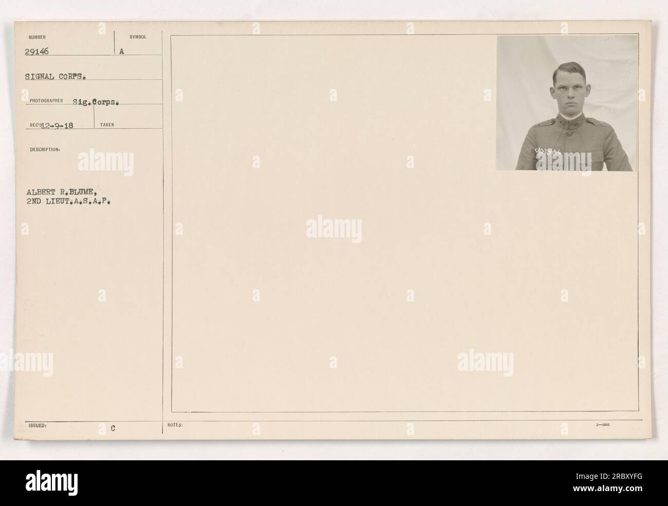 Members of the Signal Corps, such as 2nd Lt. Albert R. Blume, are ...