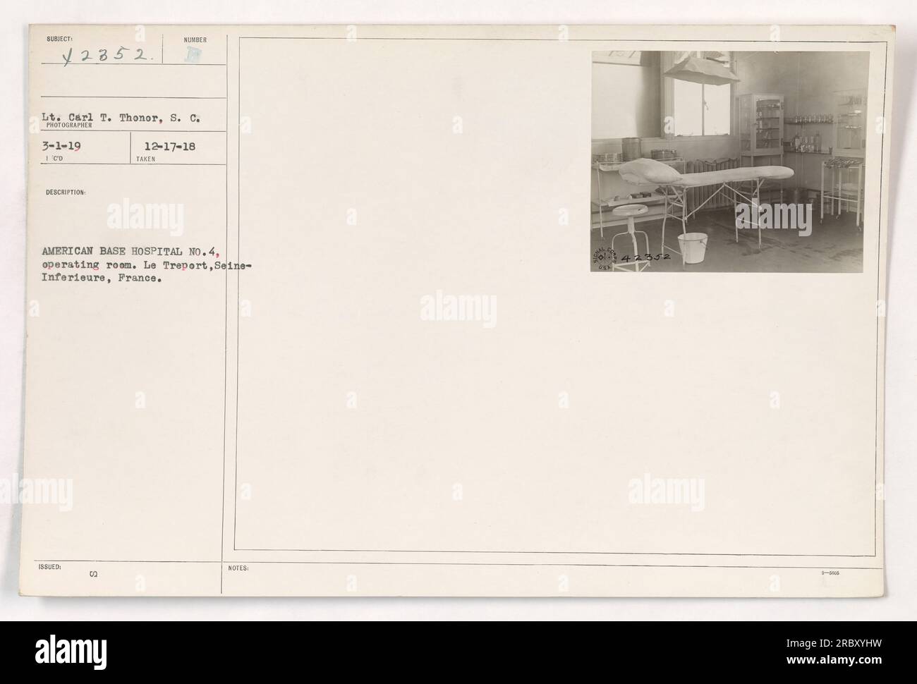 Lt. Carl T. Thonor captured this photograph on March 1, 1919, at ...