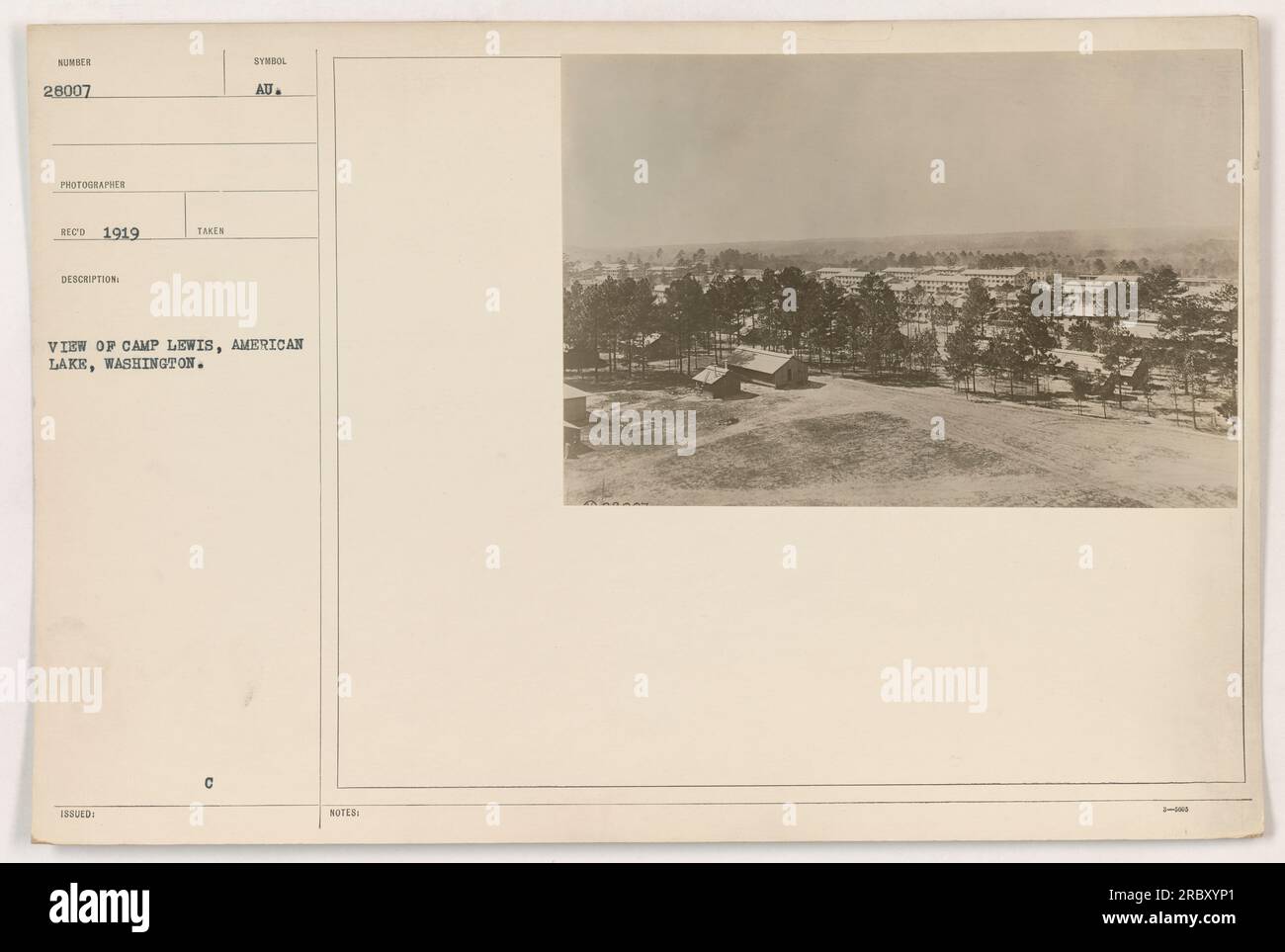 Camp Lewis, located at American Lake, Washington, is captured in this ...