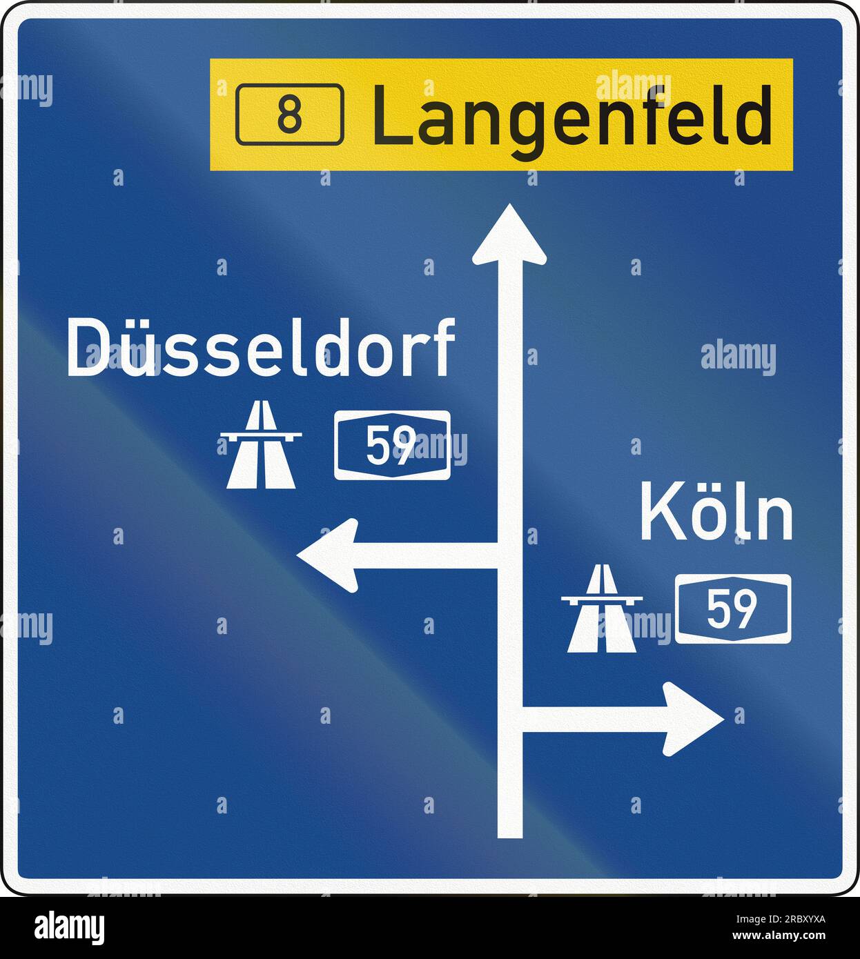German direction sign announcing ramps onto motorways Stock Photo - Alamy