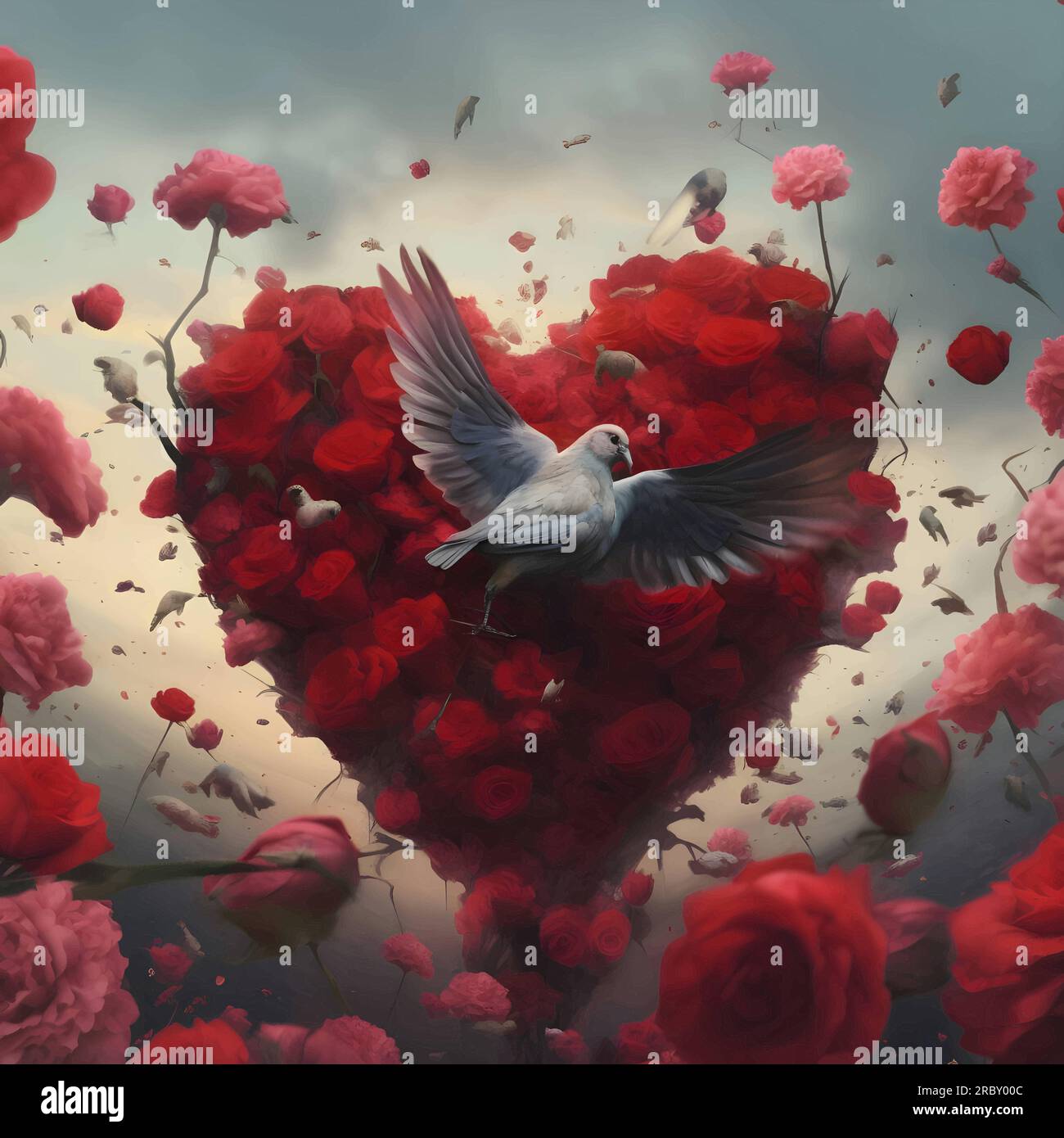 Red roses heart symbol love Stock Vector Images - Alamy