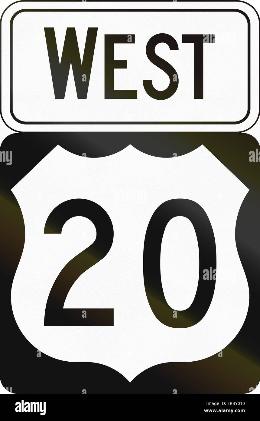 US route shield: 20 West Stock Photo - Alamy