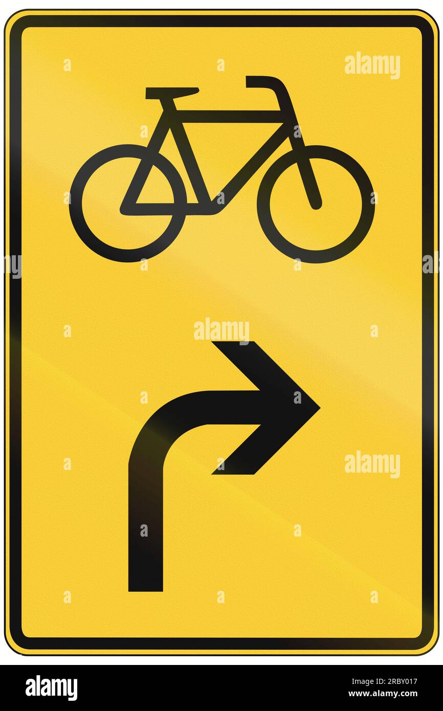 German direction sign announcement for bicycles Stock Photo - Alamy