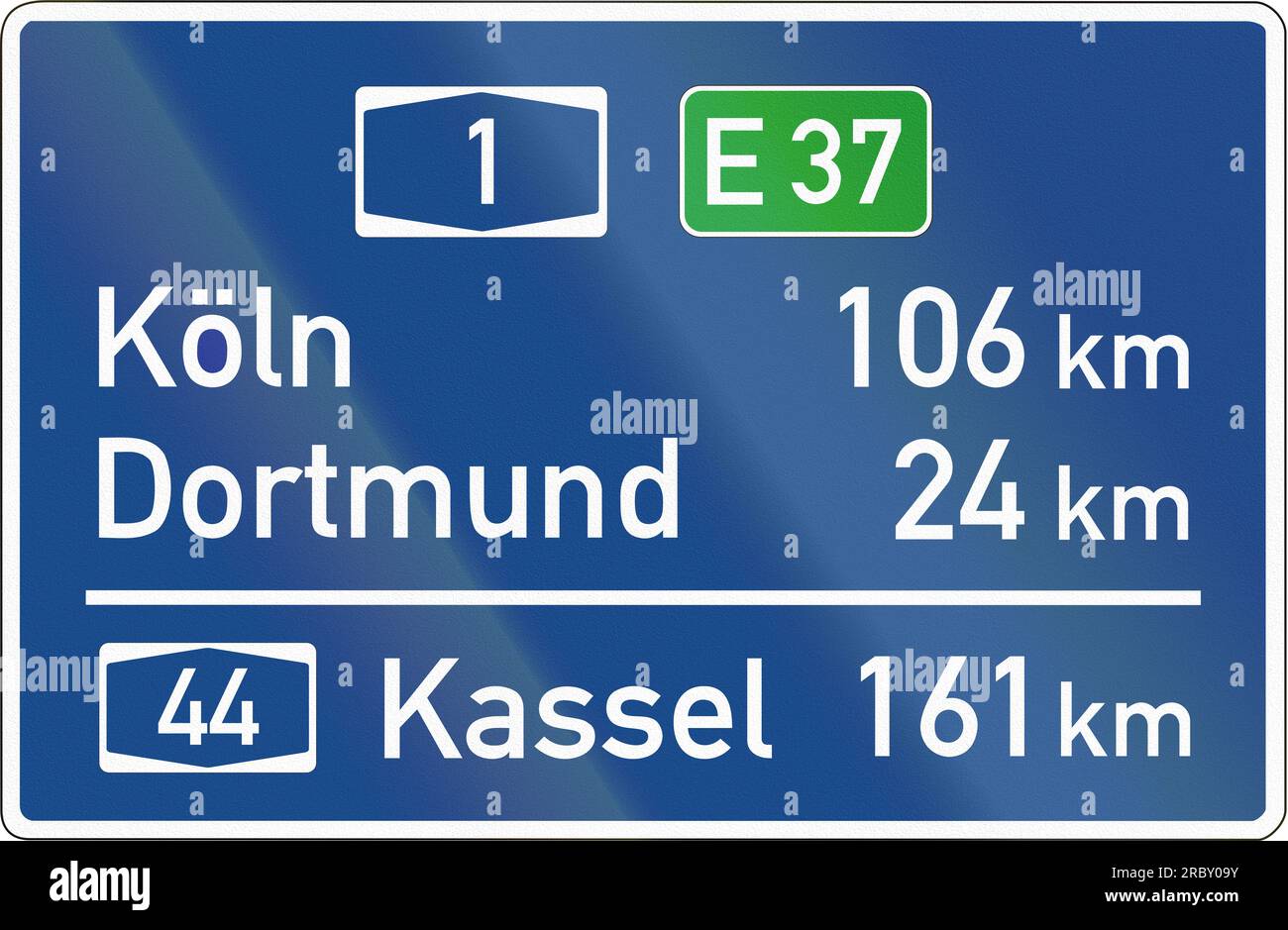 German sign showing destinations and distances Stock Photo - Alamy