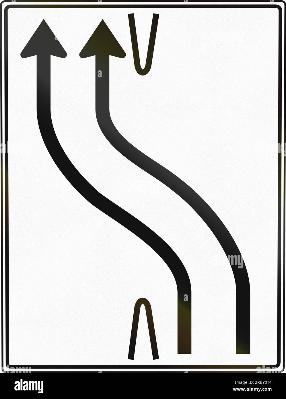 German traffic sign: Transfer to other lanes or carriageway Stock Photo ...