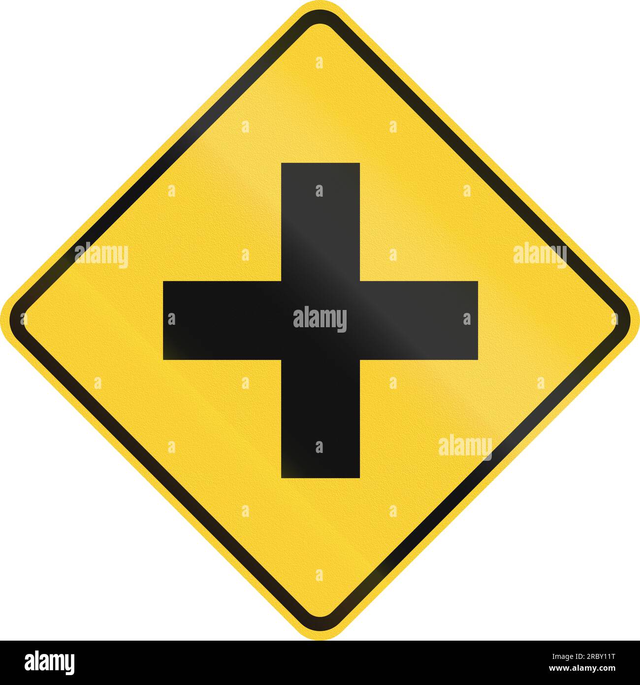 US road warning sign: Intersection ahead Stock Photo - Alamy