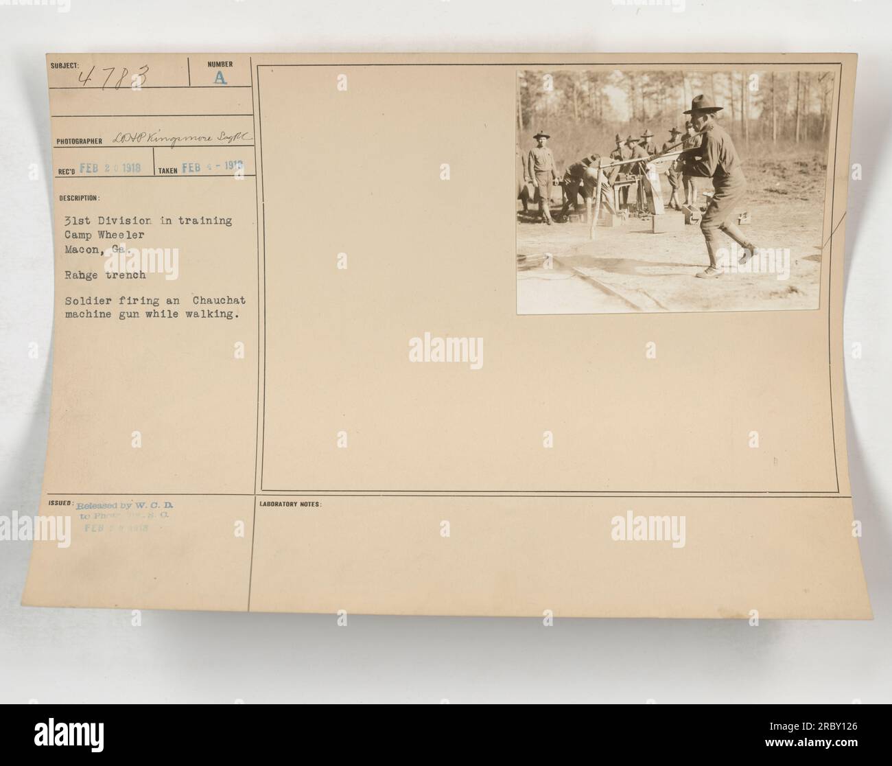 Soldier from the 31st Division, during World War I, is seen training at ...