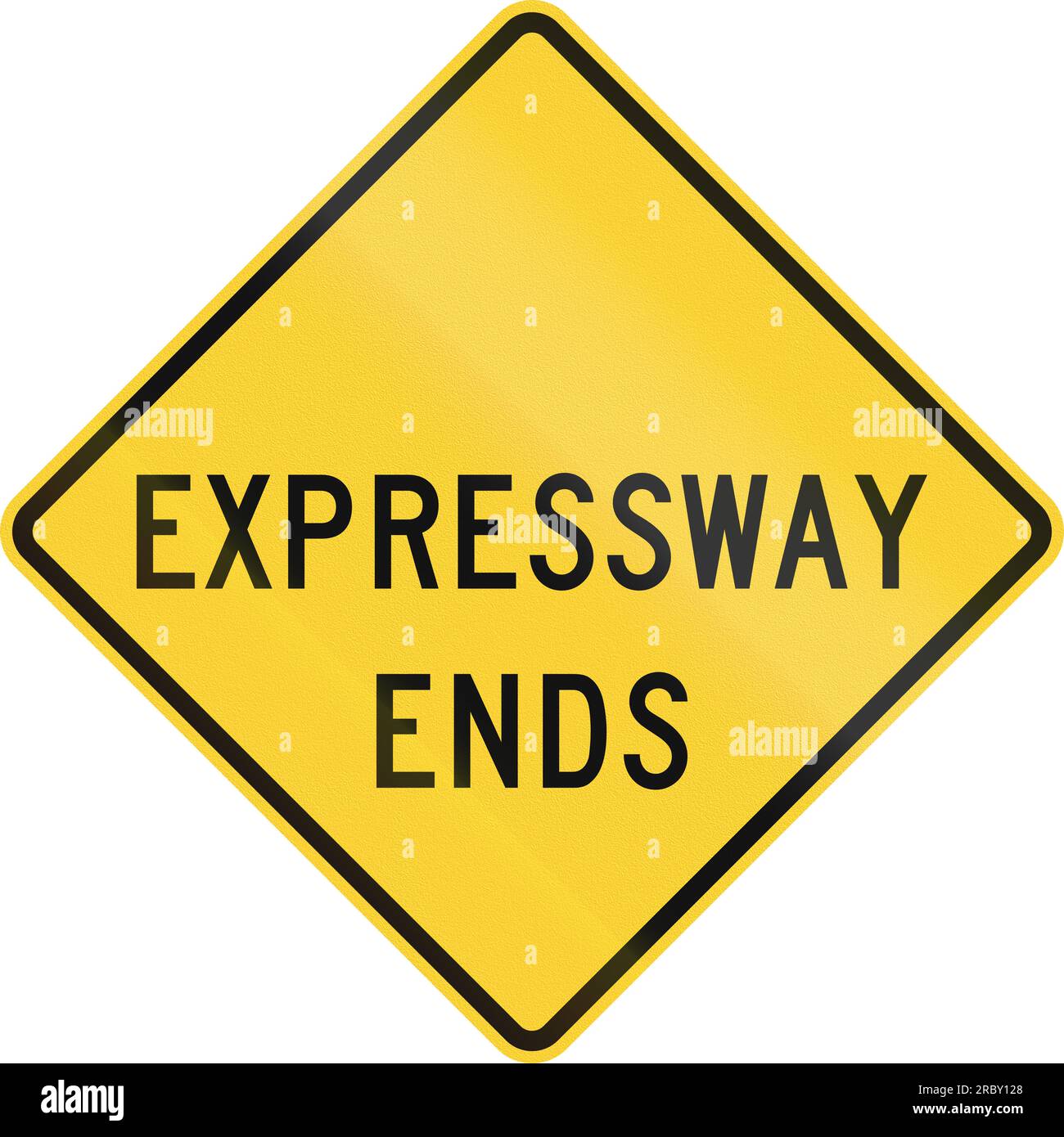US road warning sign: Expressway ends Stock Photo - Alamy