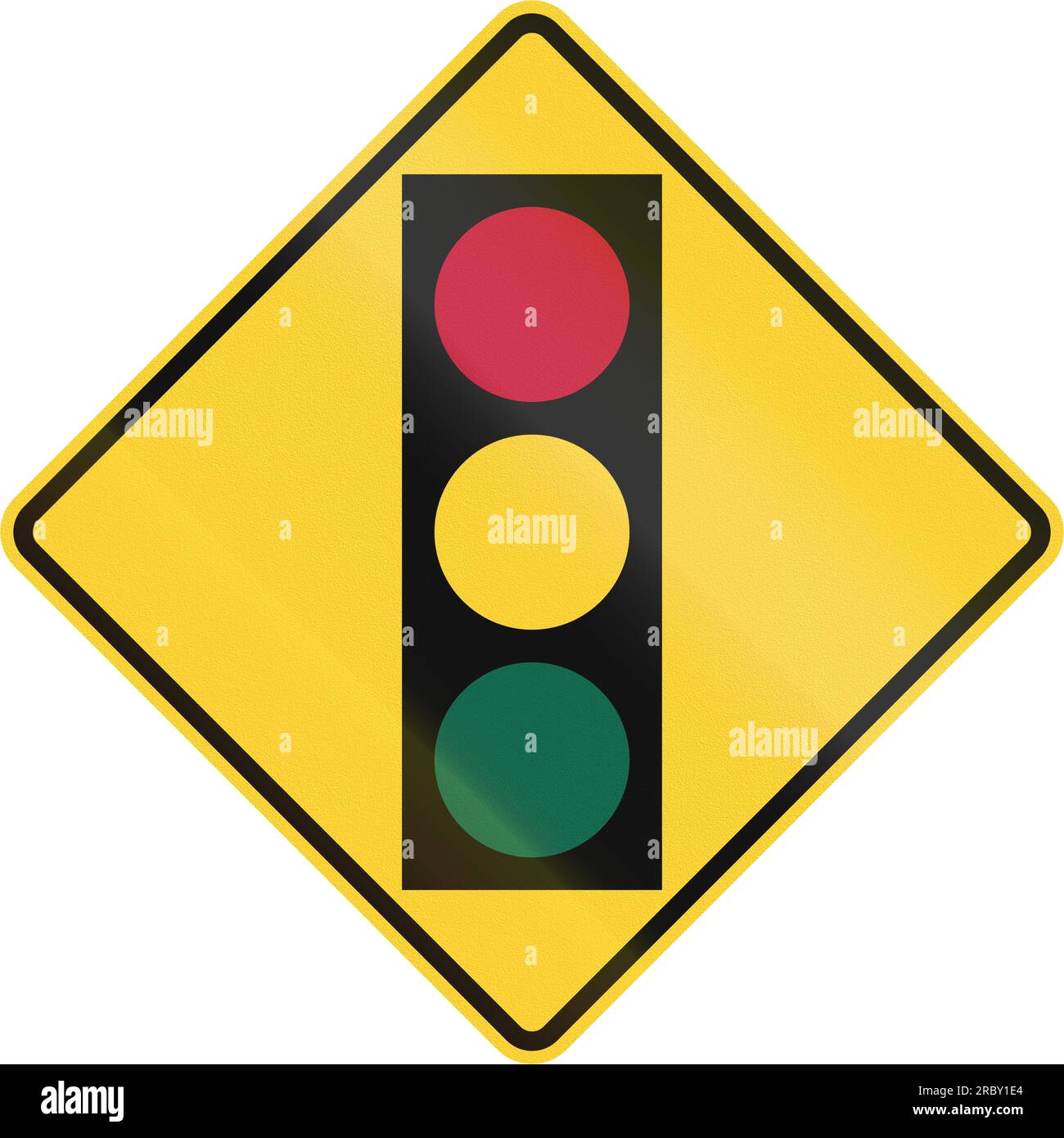 US road warning sign: Traffic lights ahead Stock Photo - Alamy