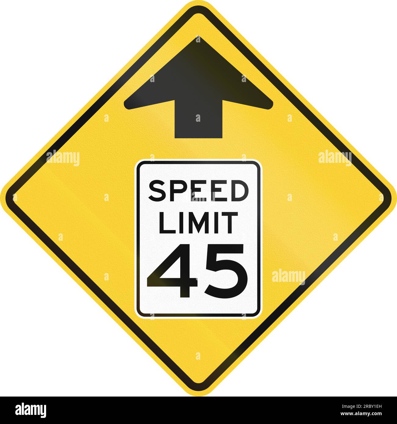 US road warning sign: Speed limit ahead Stock Photo - Alamy
