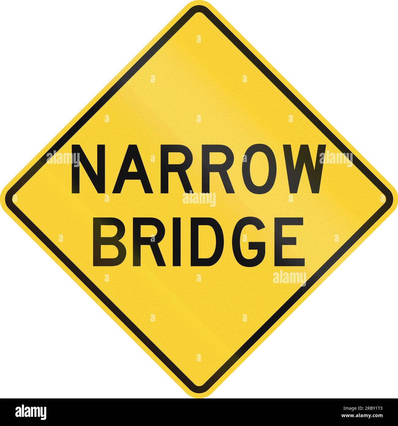 US road warning sign: Narrow bridge Stock Photo - Alamy