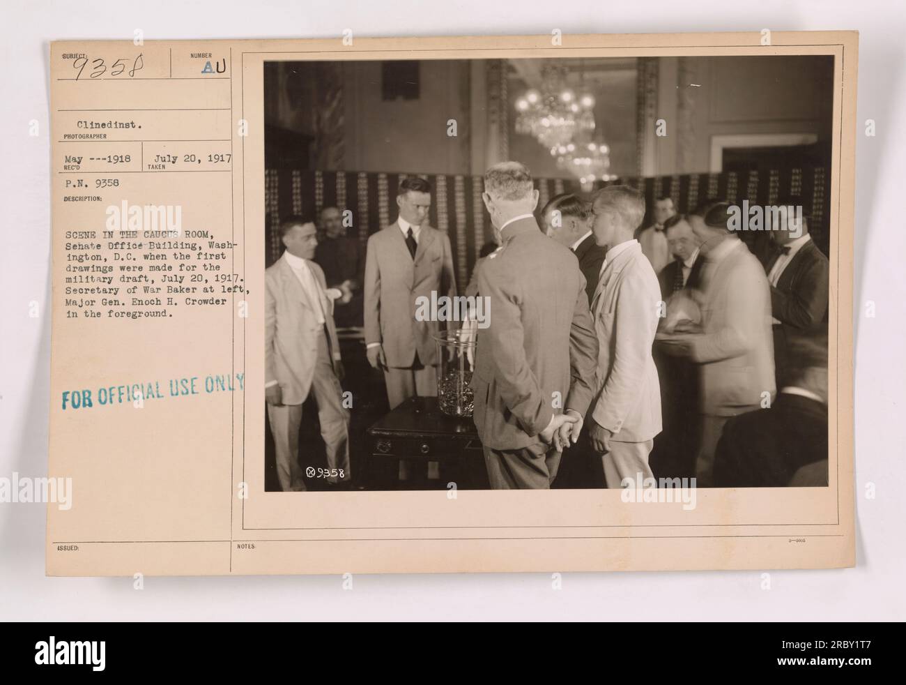 "Caucus Room, Senate Office Building, Washington, D.C., July 20, 1917 ...