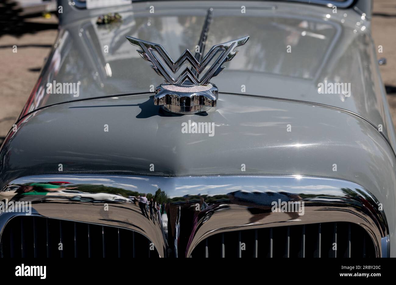 Minsk, Belarus, July 2023 - Emblem of a retro car Wanderer. old ...