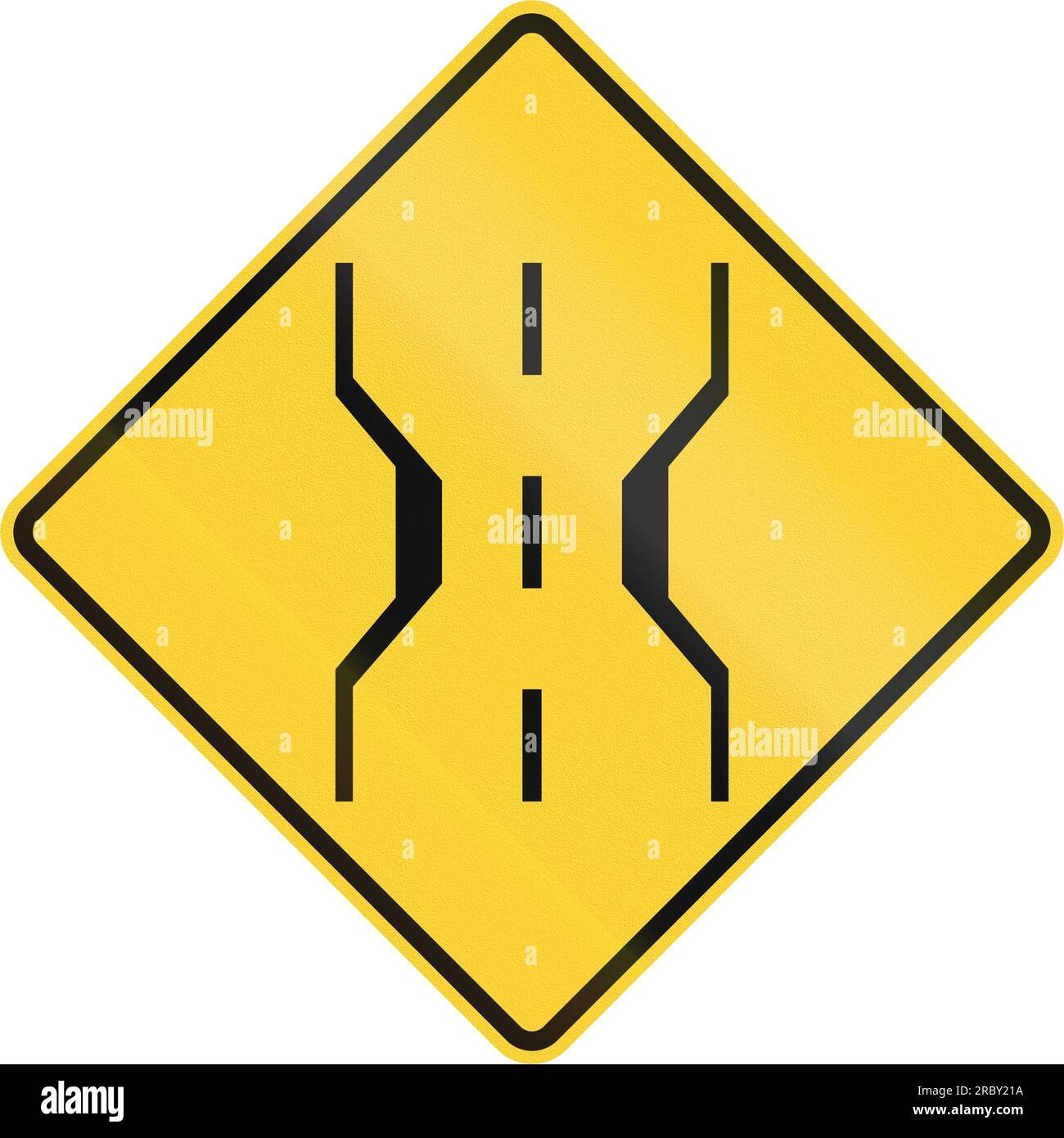 US road warning sign: Narrow bridge symbol Stock Photo - Alamy