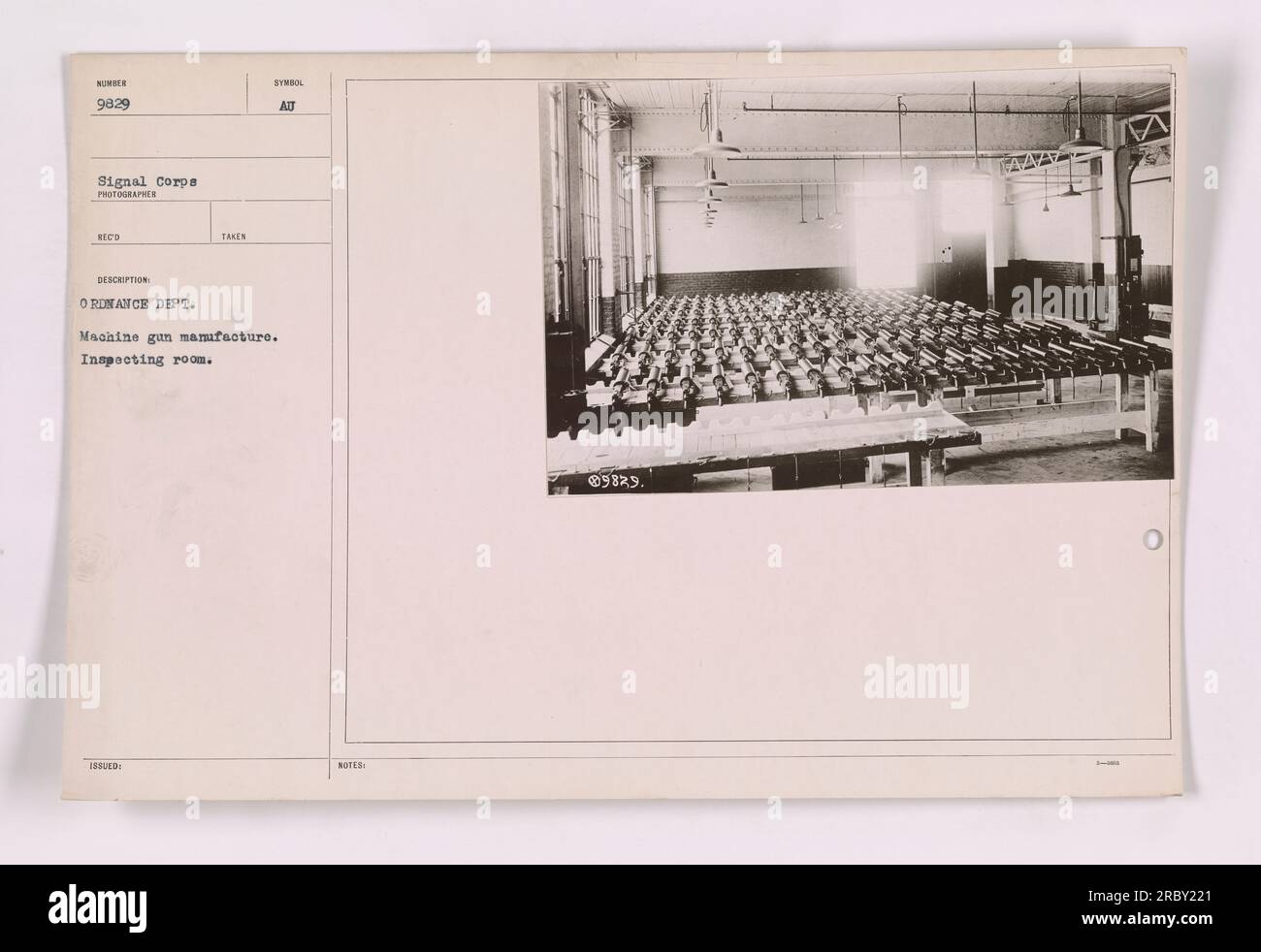 A photograph showing the inspecting room of the Ordnance Department's ...