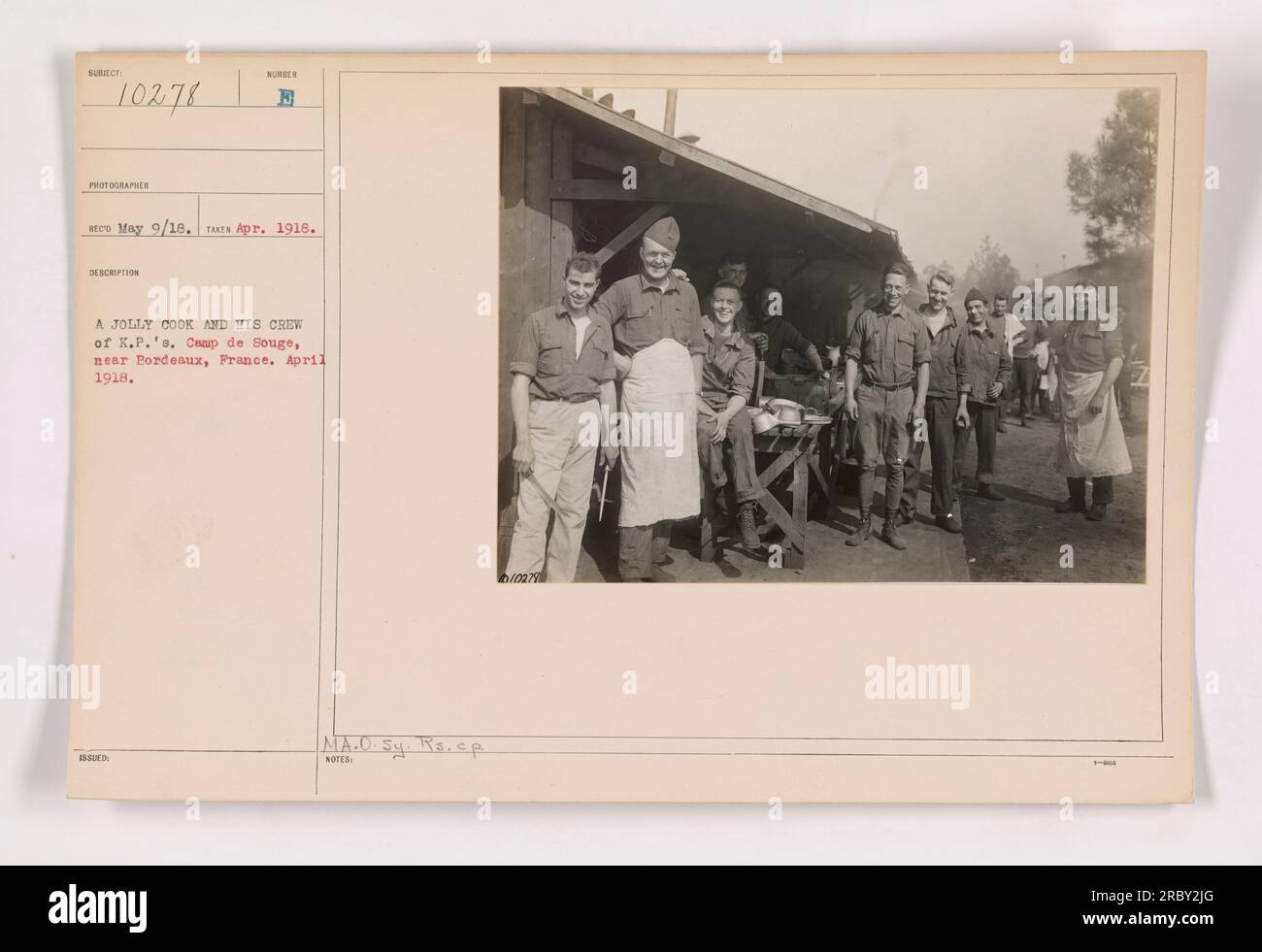 A group photograph taken in April 1918 at Camp de Souge, near Bordeaux ...