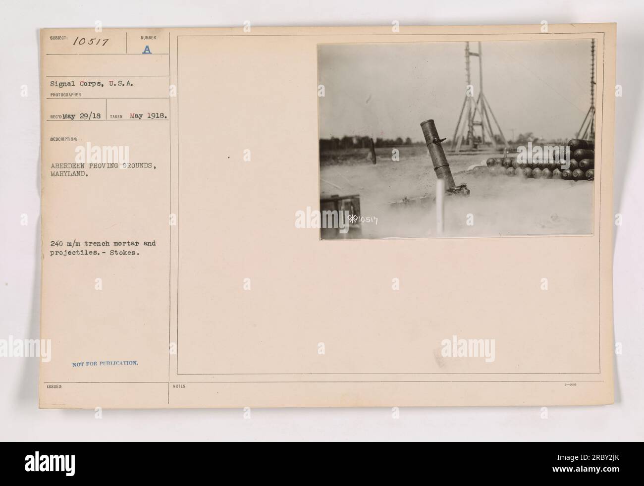 Image showing a 240mm trench mortar and projectiles at Aberdeen Proving ...
