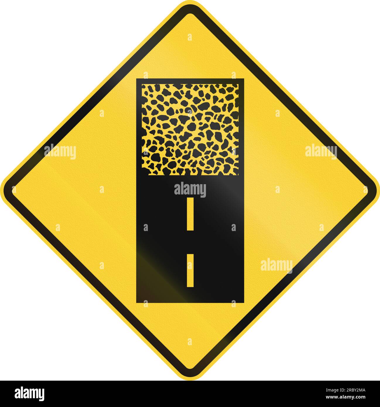 US road warning sign: Pavement ends Stock Photo - Alamy