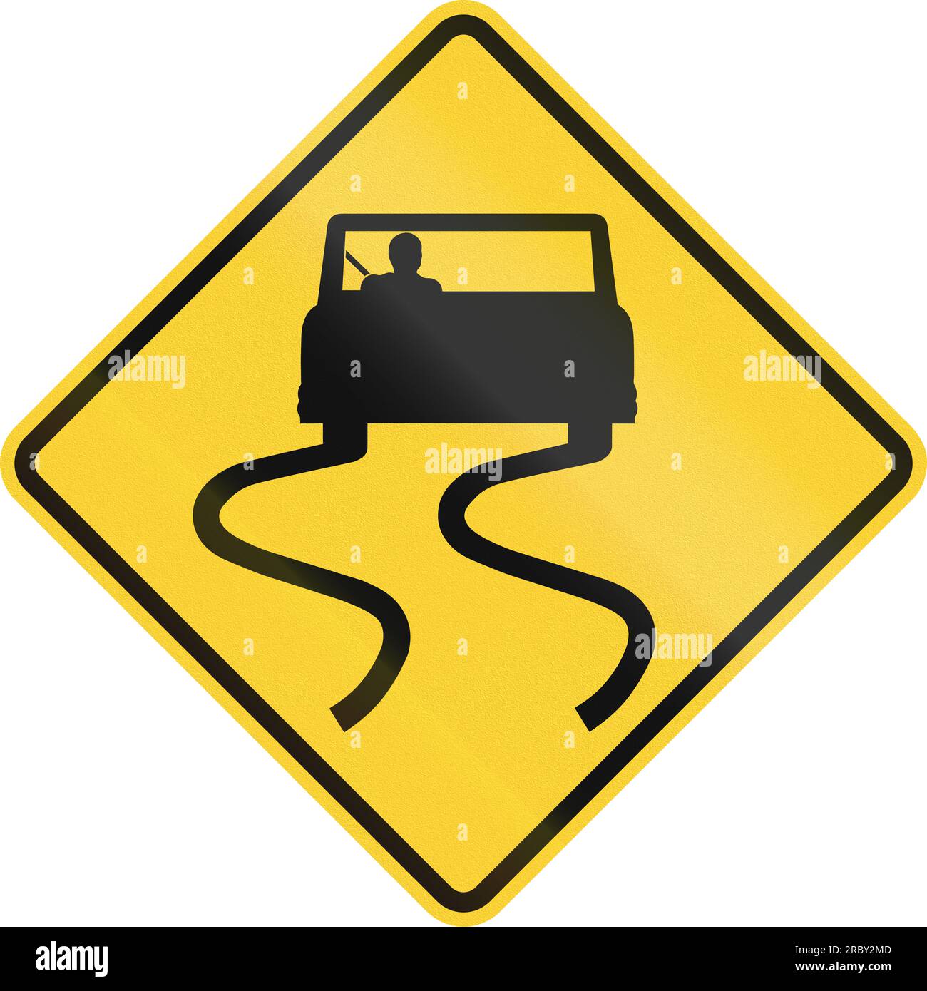 US road warning sign: Slippery when wet Stock Photo - Alamy