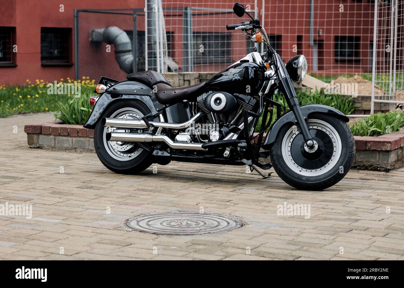 Minsk, Belarus, July 2023 - Harley-Davidson classic american motorcycle ...