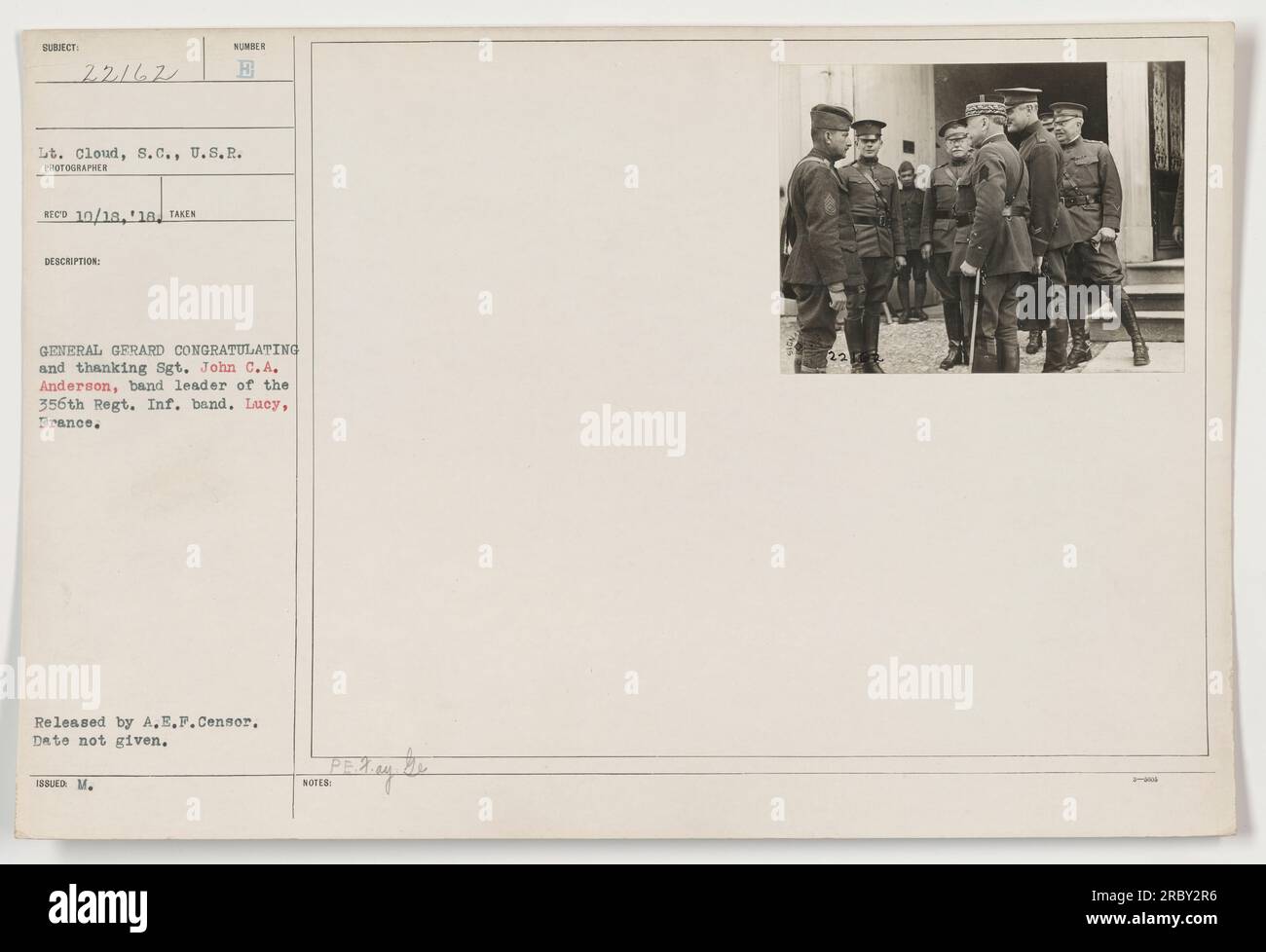 356th regiment infantry photograph hi-res stock photography and images ...