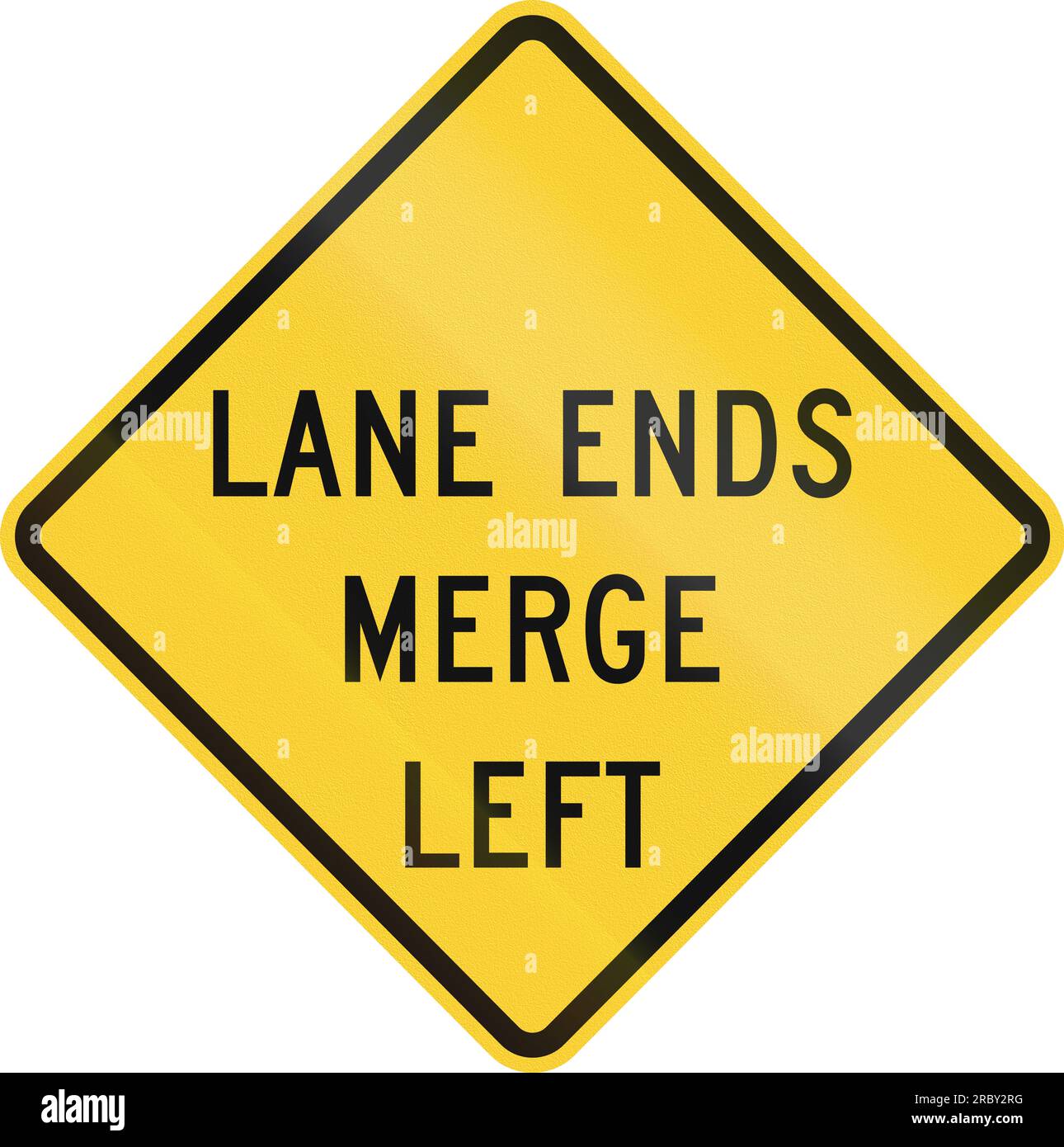 US road warning sign: Lane ends - merge right Stock Photo - Alamy