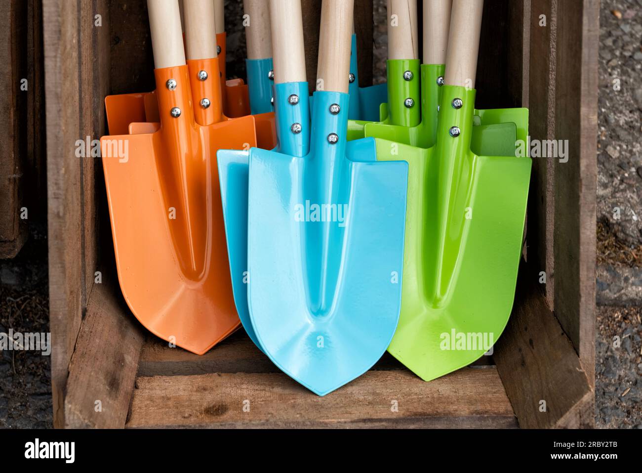 Colourful garden trowels Stock Photo - Alamy