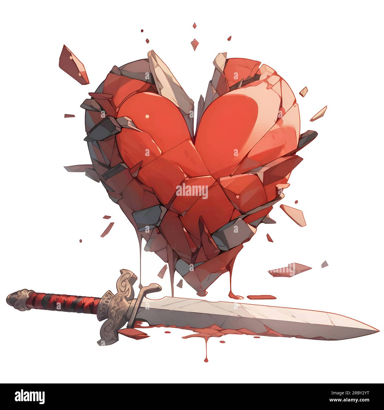 Heart With Sword 3d