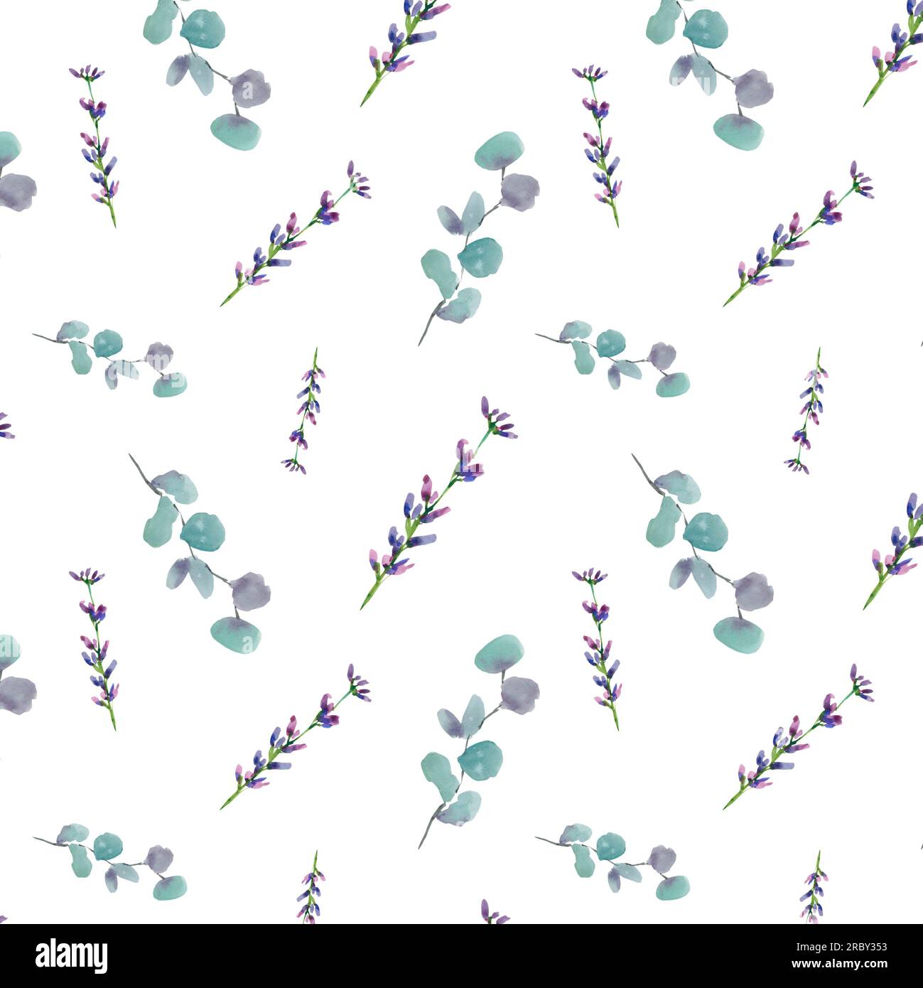 Watercolor flowers on an isolated background. Seamless pattern. Collage ...