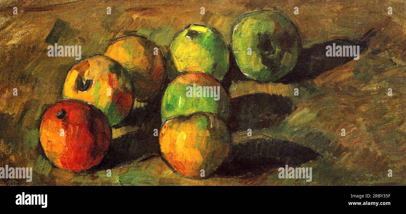 Still life with seven apples 1878 by Paul Cezanne Stock Photo - Alamy