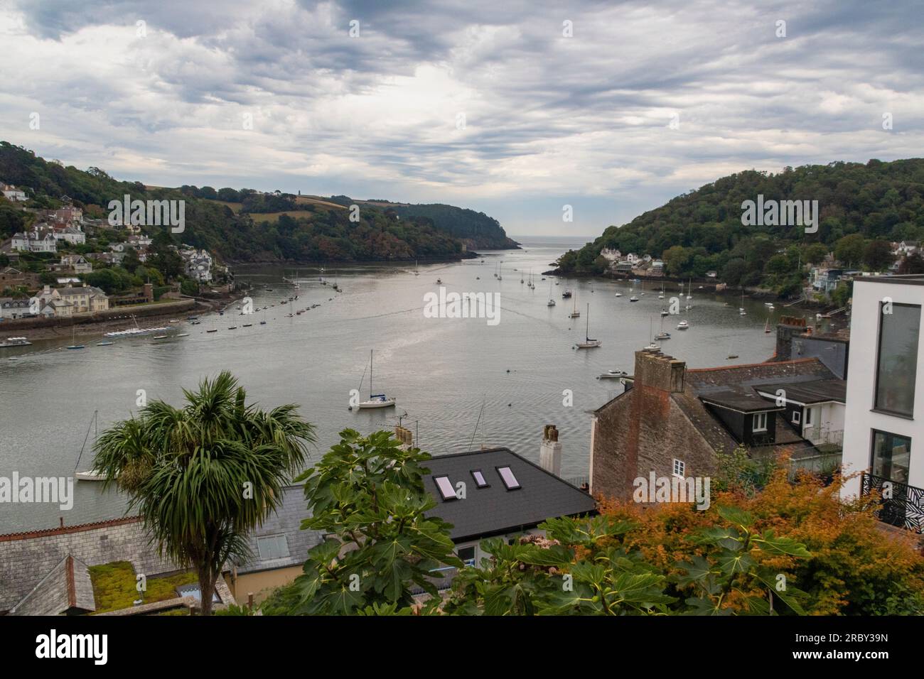 Rooftop View of the River Dart, Dartmouth; Estuary View from Above Town ...