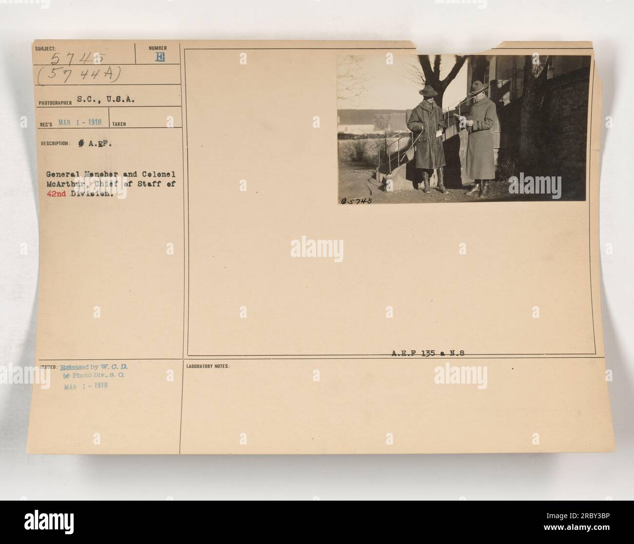 General Meneher and Colonel McArthur of the 42nd Division being ...