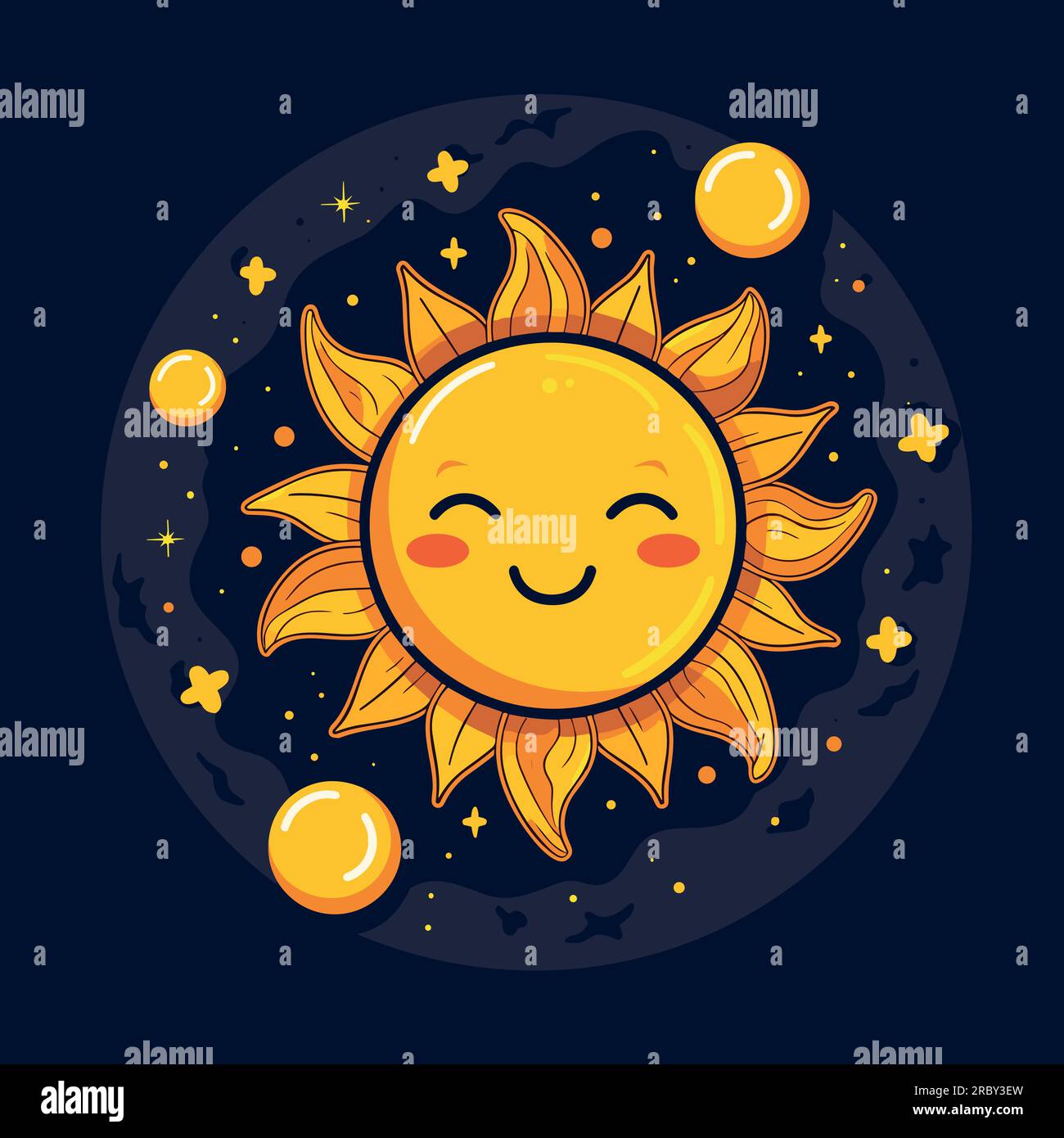 Face sun hand drawn clipart hi-res stock photography and images - Alamy