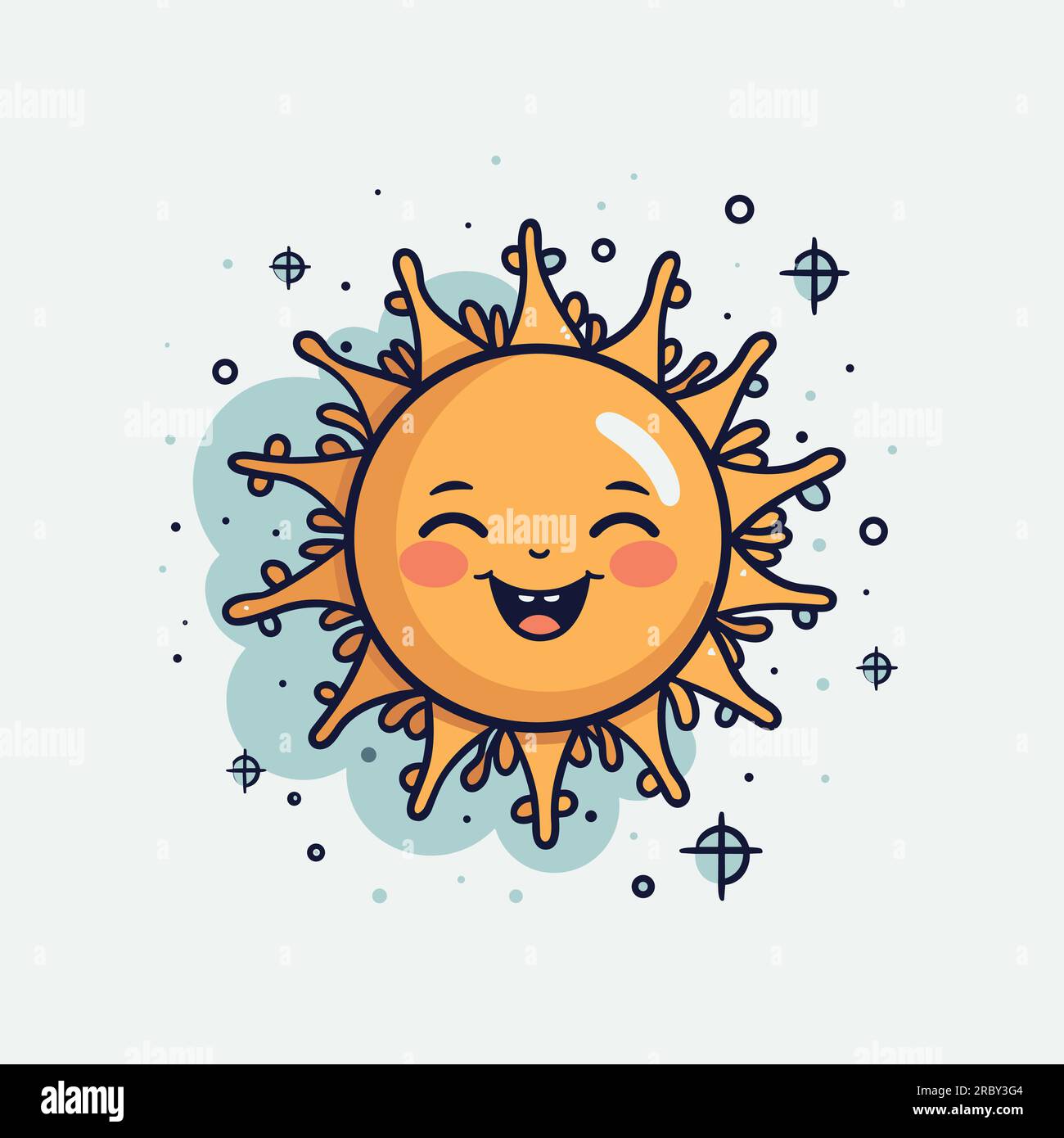 Sun. Sun hand-drawn comic illustration. Vector doodle style cartoon ...