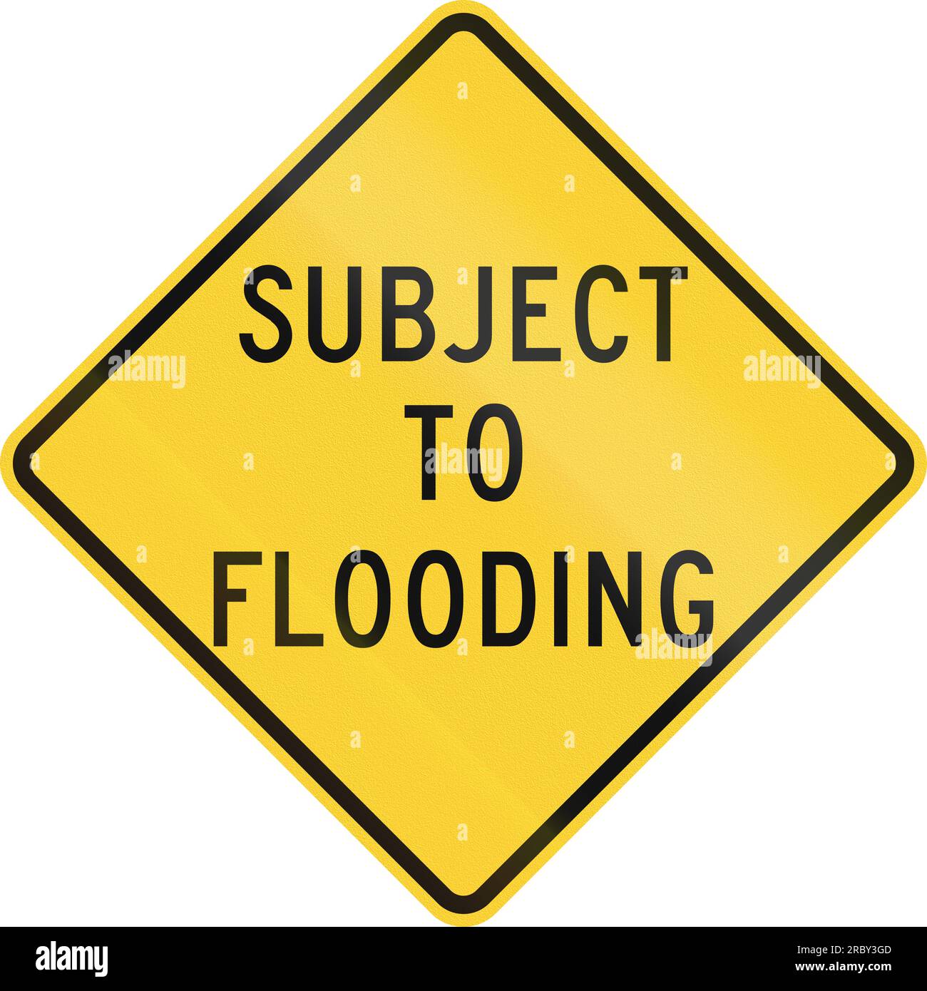 US warning traffic sign: Subject to flooding Stock Photo - Alamy