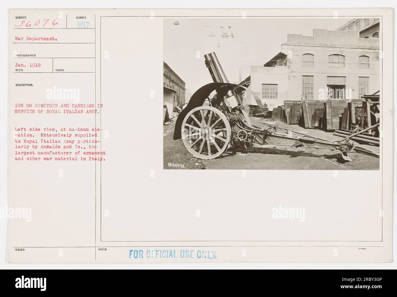 Caption: "A 105 mm howitzer and carriage in service of the Royal ...