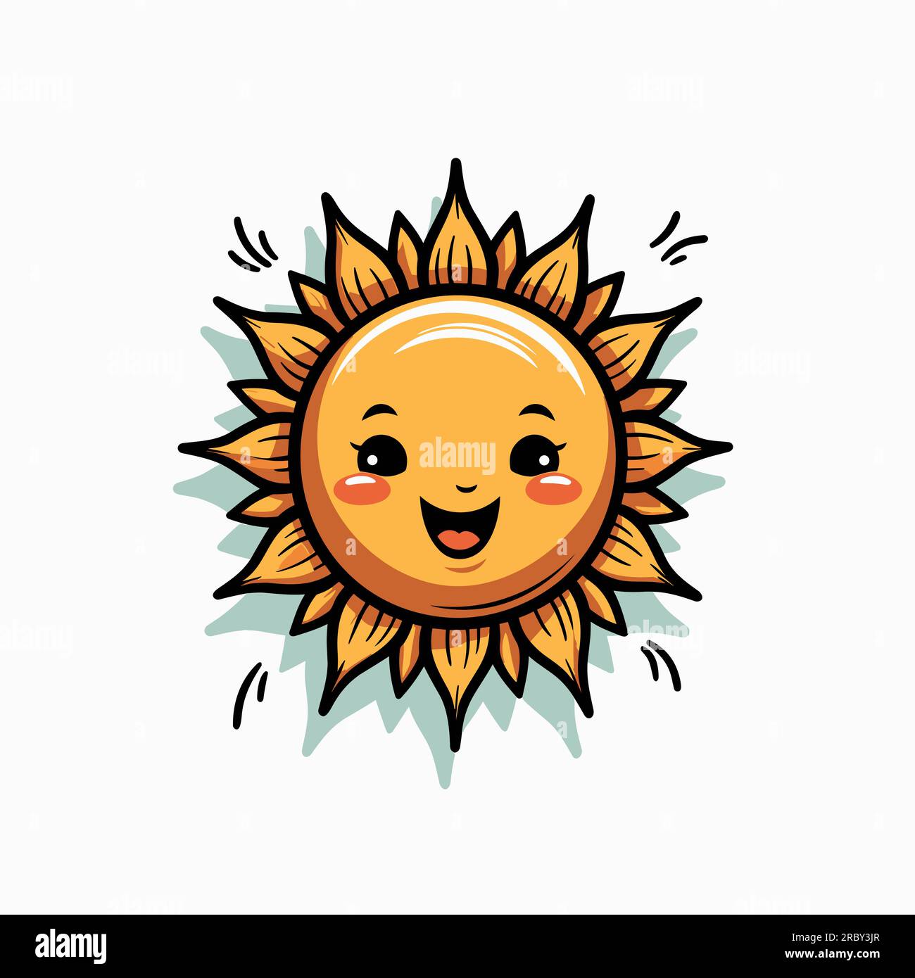 Face sun hand drawn clipart Cut Out Stock Images & Pictures - Alamy