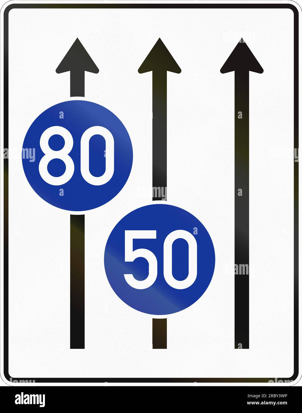 Middle lane road sign hi-res stock photography and images - Alamy