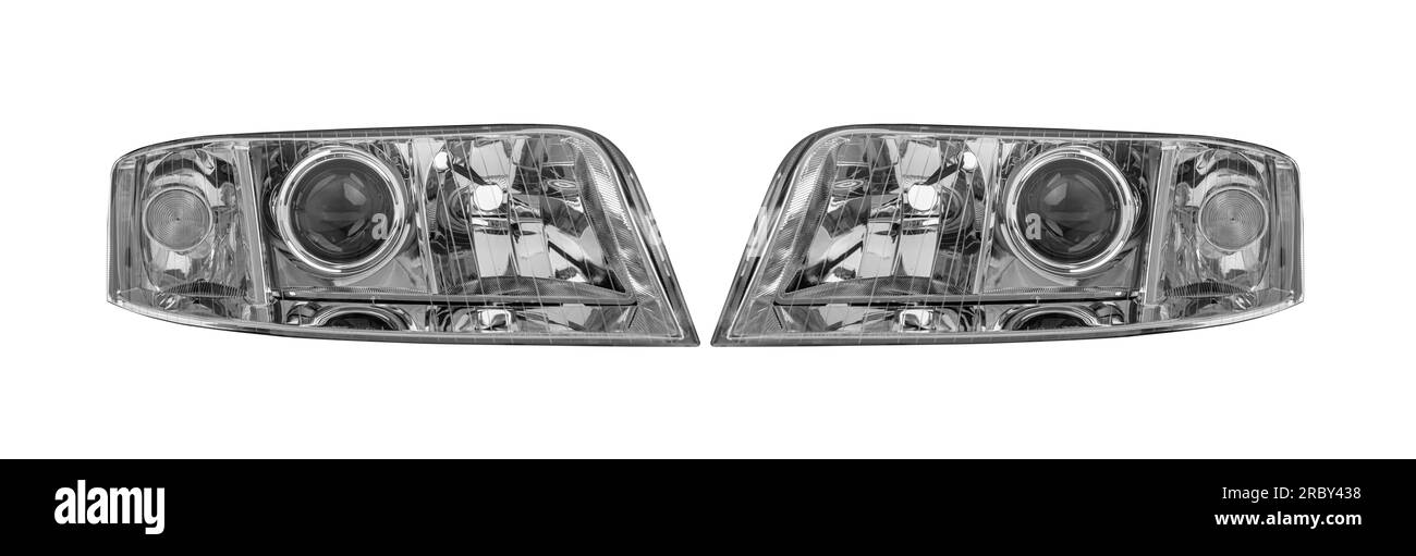 Car headlight isolated on white background Stock Photo - Alamy