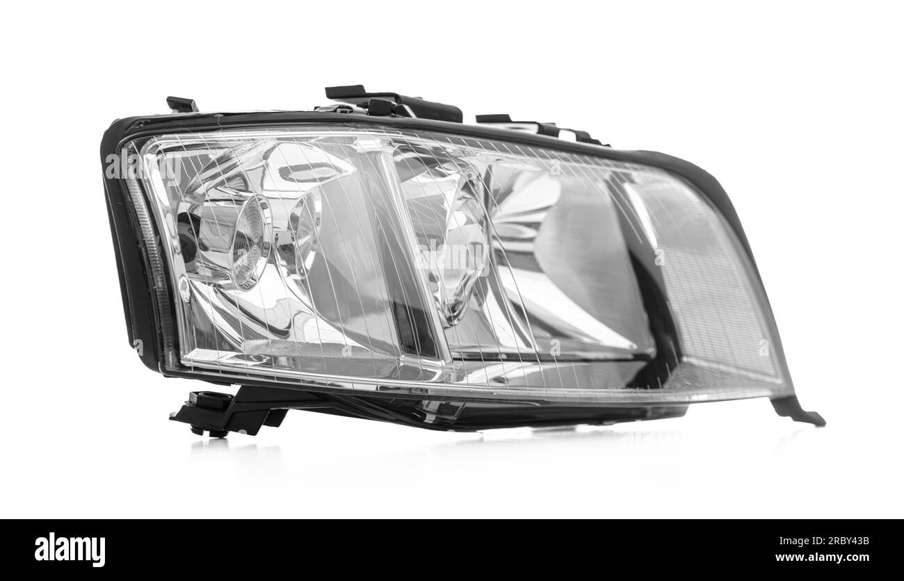 Car headlight isolated on white background Stock Photo - Alamy