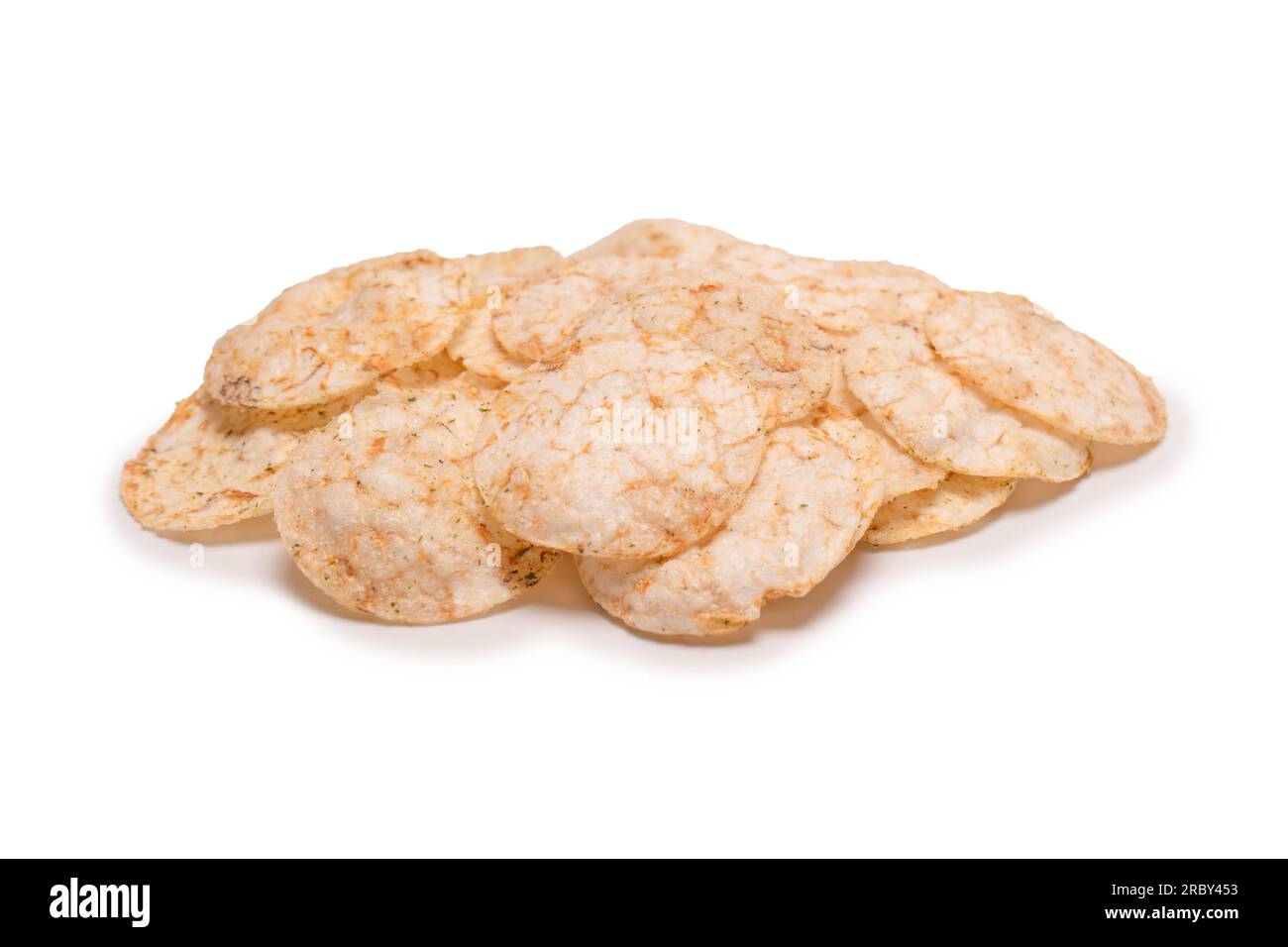 Rice chips isolated on a white background Stock Photo - Alamy