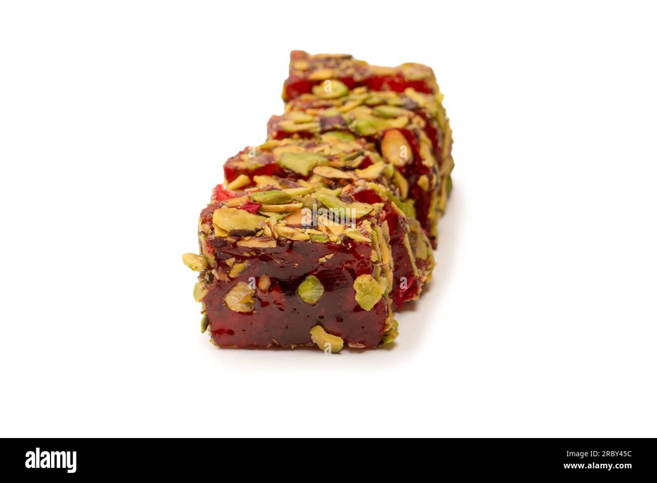Sweet roll with pomegranate and pistachios, turkish sweets. Turkish ...