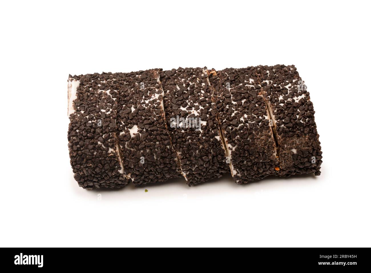 Sweet roll with chocolate and nuts, turkish sweets. Turkish rahat ...