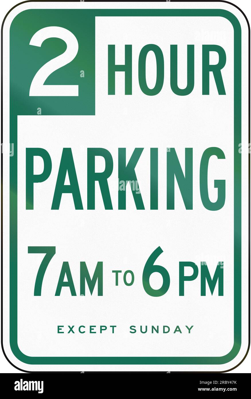 US road sign: Parking with time restrictions sign - Two hour parking ...